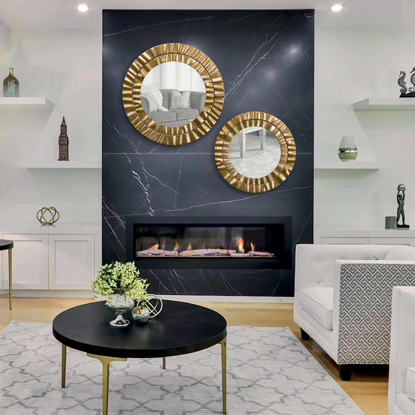 HARIRY DOUBLE MIRROR 95 + 75 Set | Inspiration Furniture & More